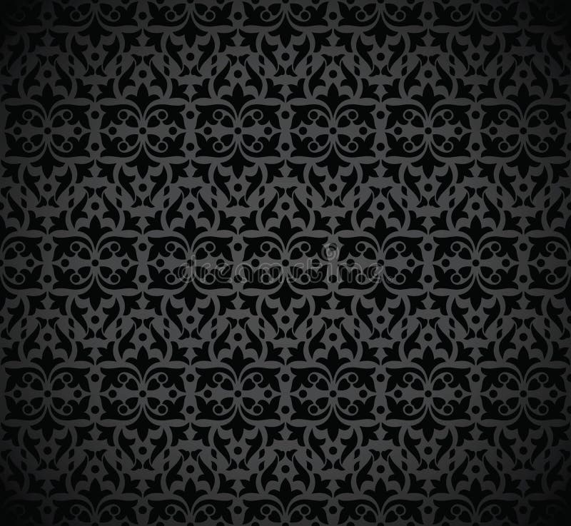Seamless Royal Black Wallpaper Design Stock Vector - Illustration of ...