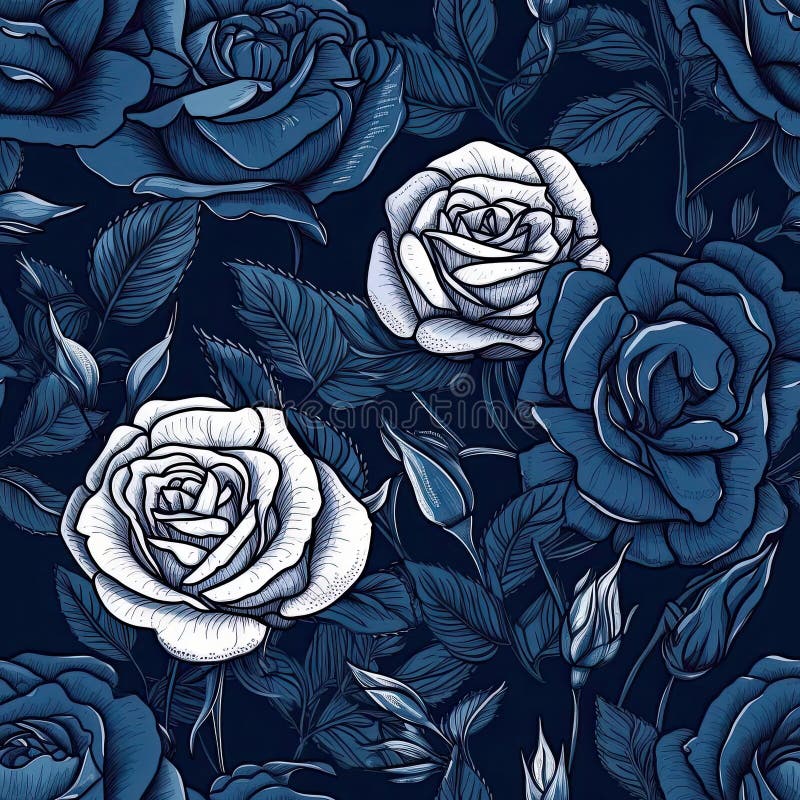 Royal Blue White Roses Stock Illustrations – 170 Royal Blue White Roses ...
