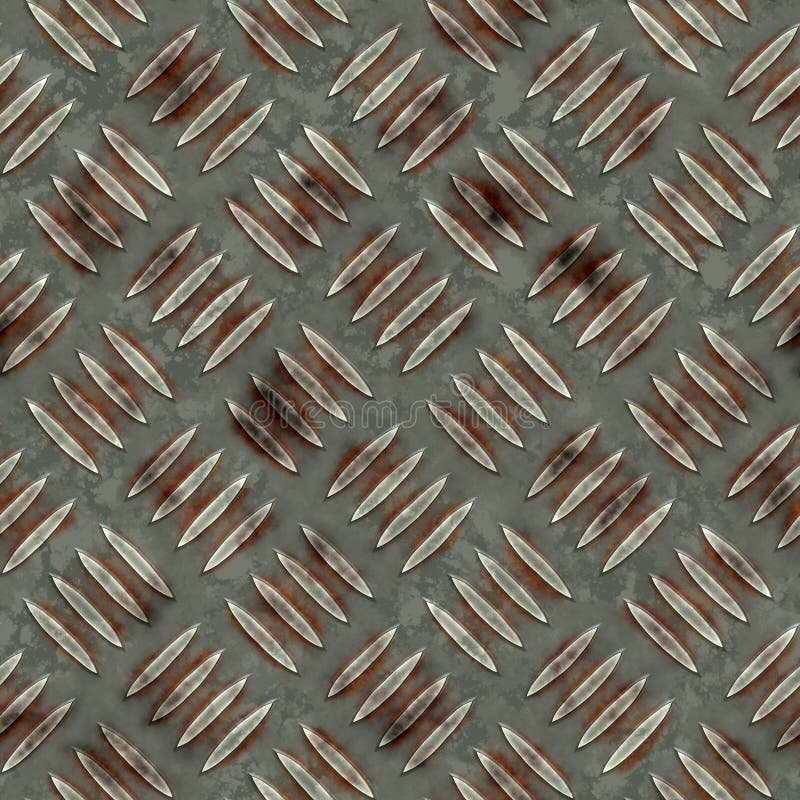 Seamless Rusty Diamond Metal Pattern Stock Illustration - Illustration ...