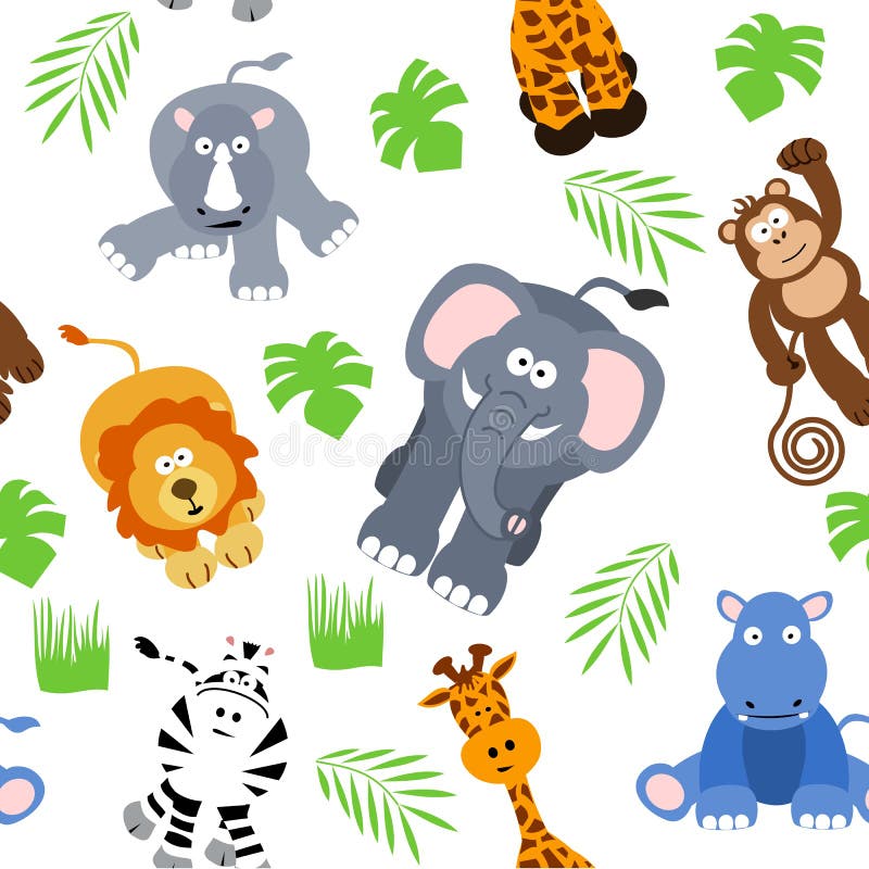 Cute Safari Cartoon stock illustration. Illustration of monkey - 23479798