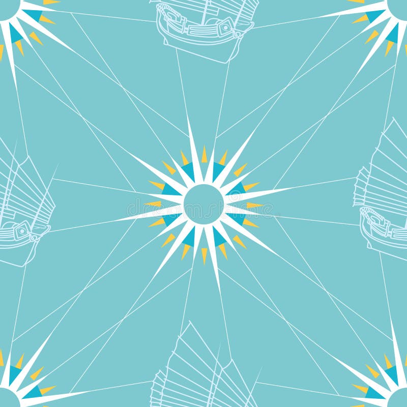 Seamless Sailing Pattern stock vector. Illustration of abstract - 31297465