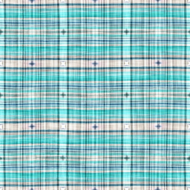Teal Rustic Coastal Beach House Check Fabric Tile. Seamless Sailor ...