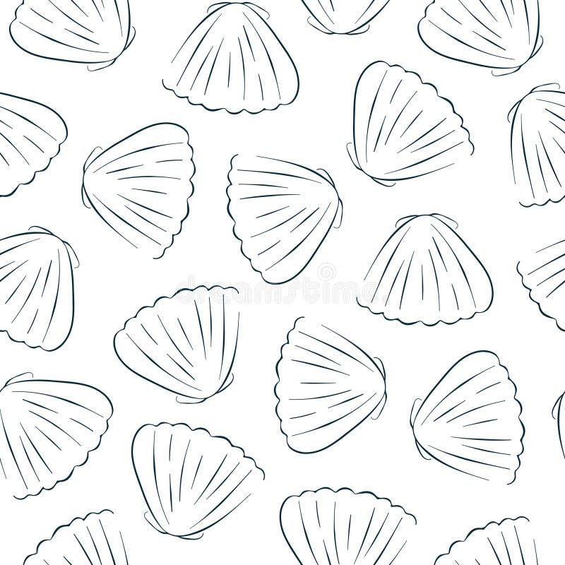 Seamless Scallop Stock Illustrations – 6,175 Seamless Scallop Stock ...