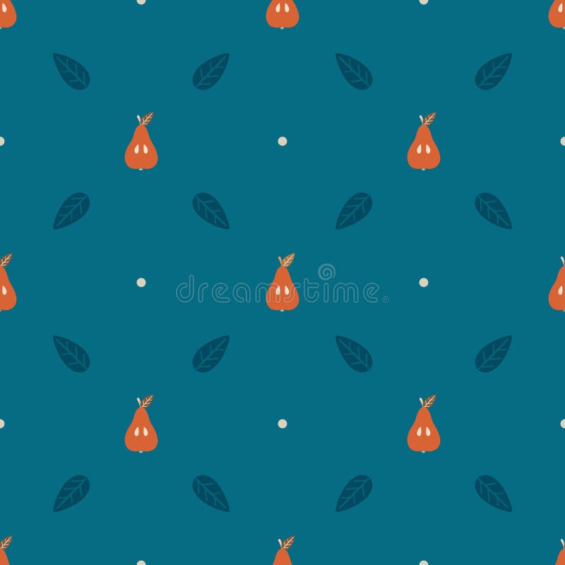 Seamless Scandinavian Pattern with Pears Stock Vector - Illustration of ...