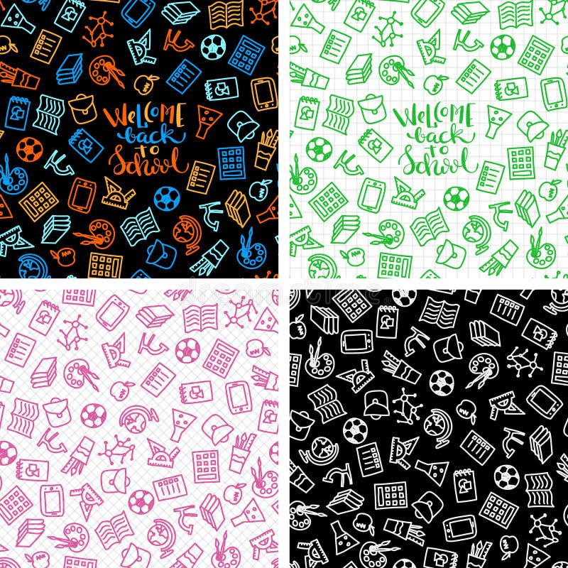 Seamless school pattern stock vector. Illustration of pattern - 75235900