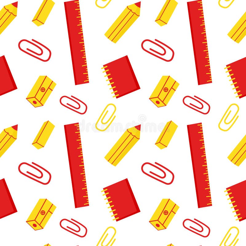 Seamless School Pattern with Liner and Pencil. Students Style ...