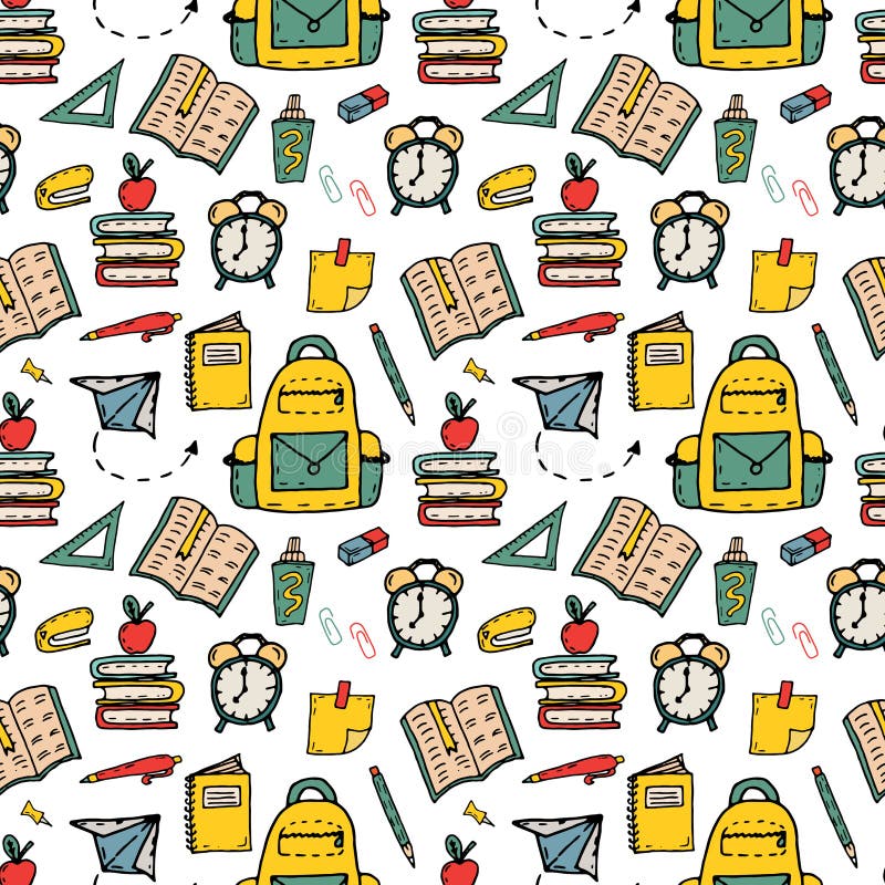 Seamless school pattern-2 stock vector. Illustration of collection ...