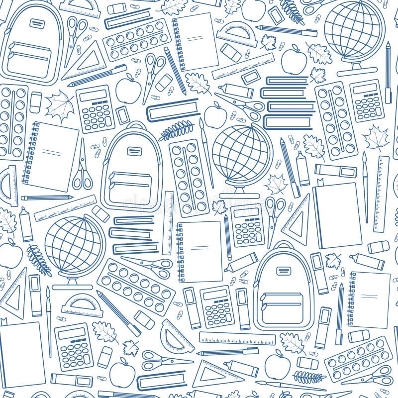 Seamless school pattern stock vector. Illustration of pattern - 75235900