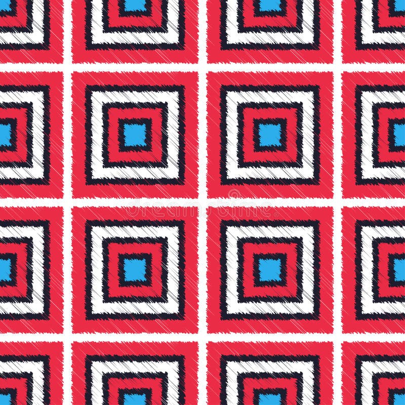Seamless Scribble Square Tiles Pattern Stock Vector - Illustration of ...