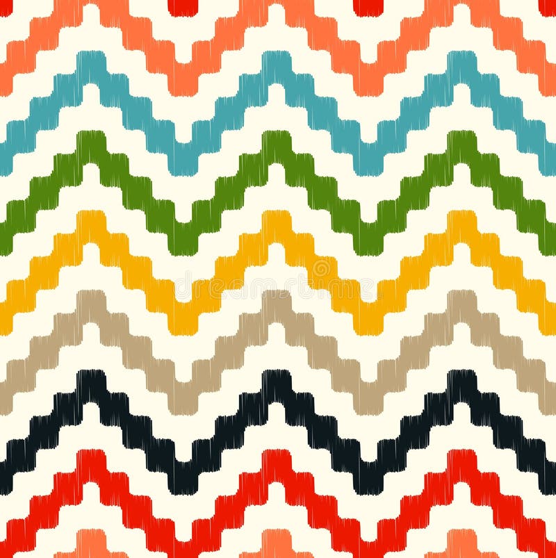 Zigzag Pattern of Geometric Shapes Stock Vector - Illustration of ...