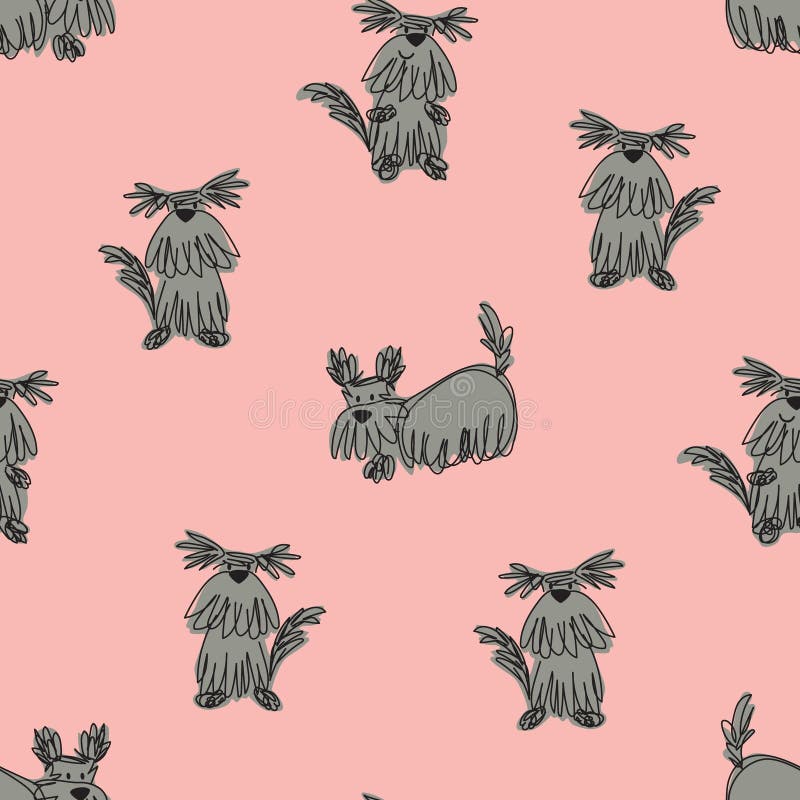 Seamless Scruffy Dog Pattern Stock Illustrations – 1 Seamless Scruffy ...