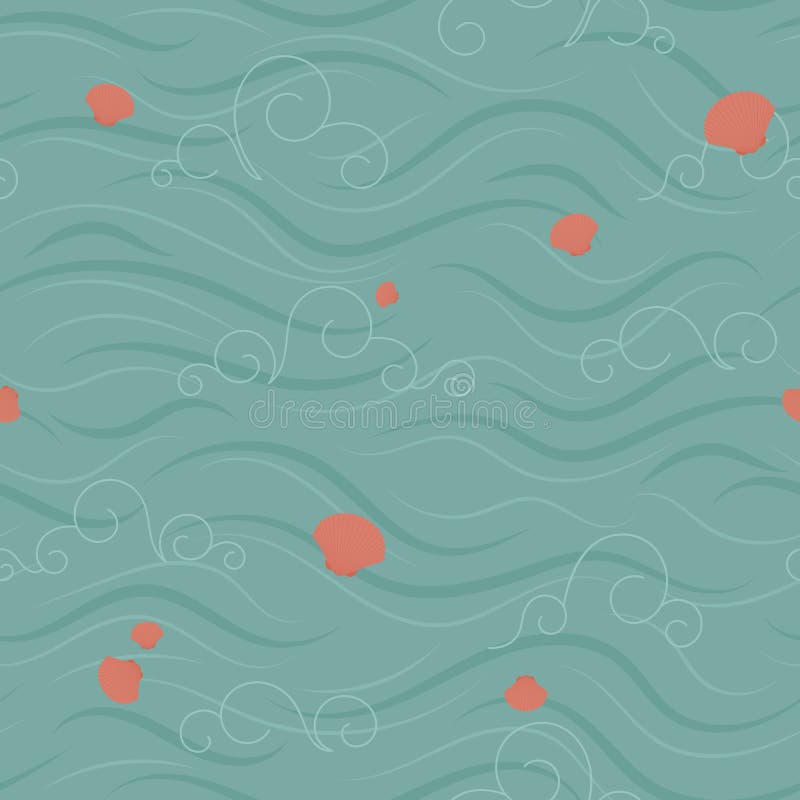 Seamless sea/ocean pattern stock vector. Illustration of fabric - 97245260
