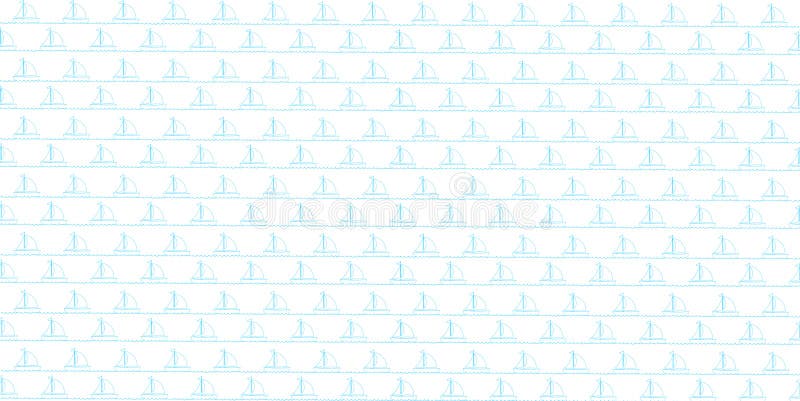 Seamless Sea Pattern with Blue Sailing Ships on White Background. Stock ...