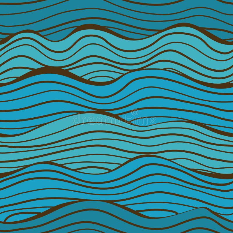 Seamless sea waves pattern stock vector. Illustration of abstract ...