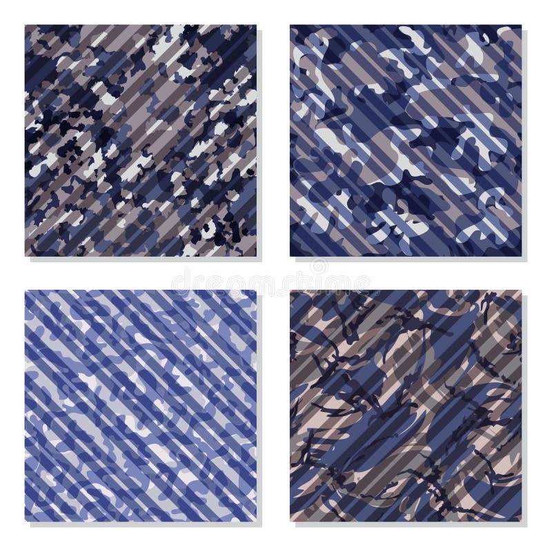Seamless Set of Camouflage Pattern Vector Stock Vector - Illustration ...