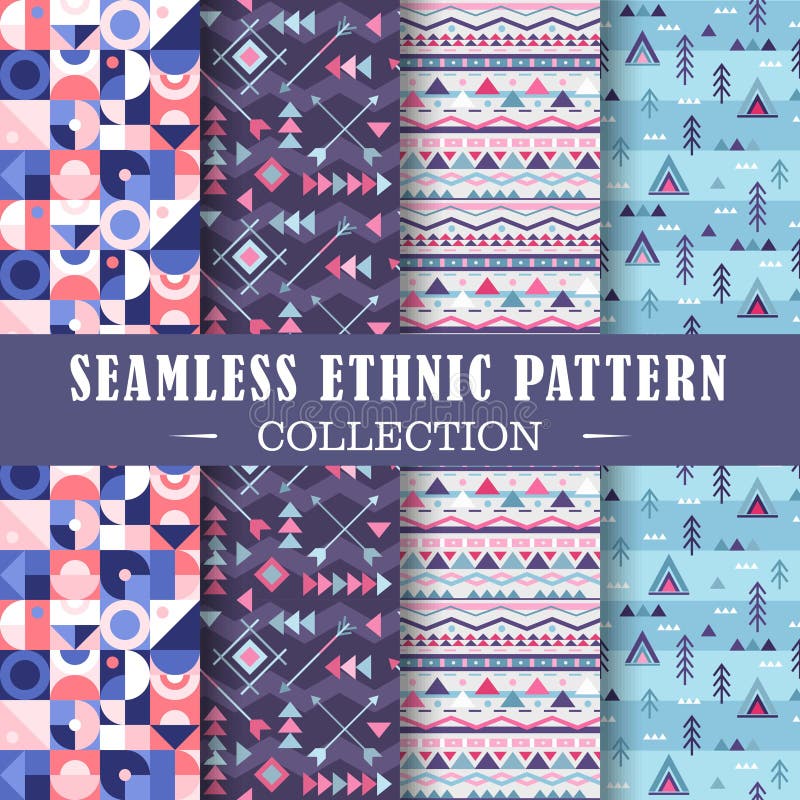 Seamless Set of Ethnic Patterns. Stock Vector - Illustration of ...