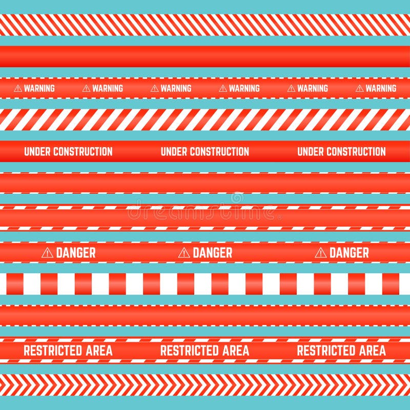 Seamless Set of Red Barricade Tapes Stock Vector - Illustration of ...
