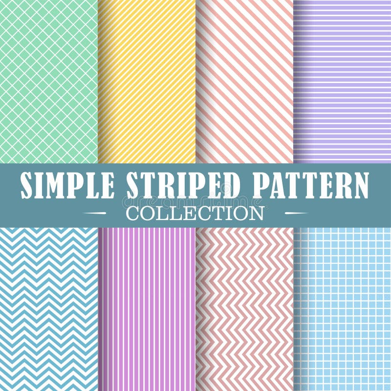 Seamless Set of Striped Patterns. Stock Vector - Illustration of paper ...