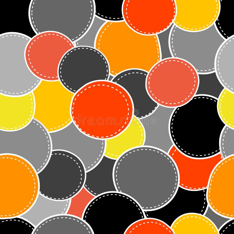 Seamless with Sewing Round Shapes Stock Vector - Illustration of paper ...