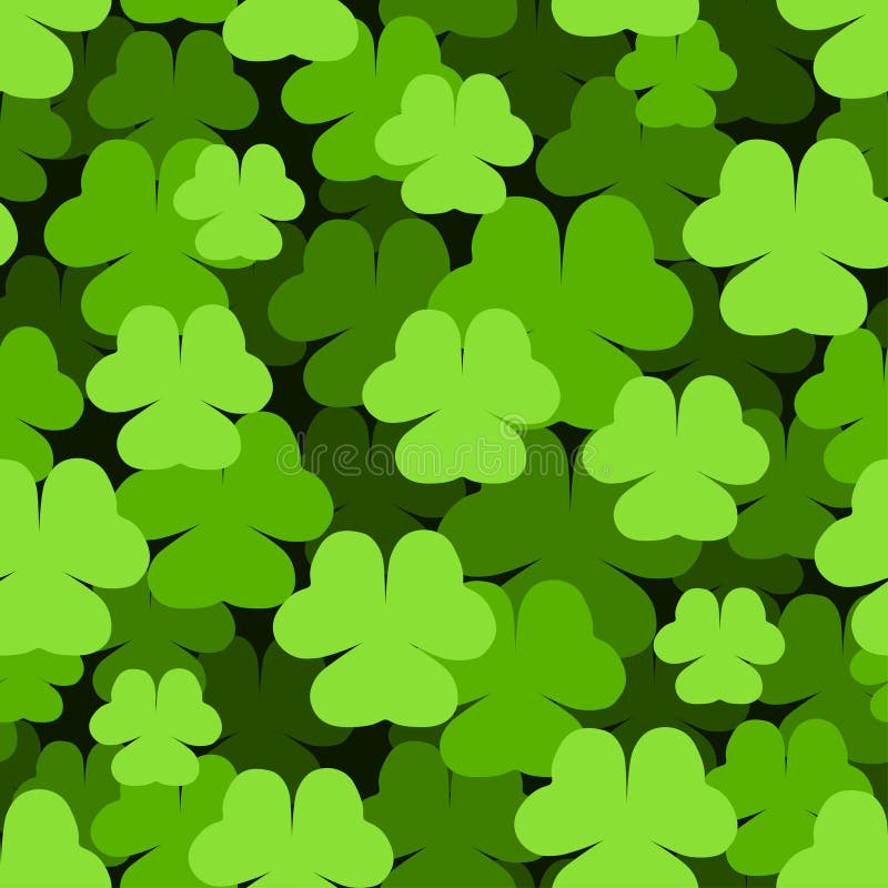 St. Patricks Day Seamless Background with Shamrock Stock Vector ...