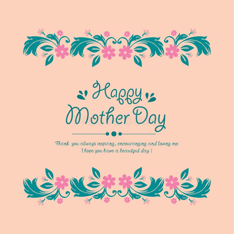 Seamless Shape Of Leaf And Floral Frame For Romantic Happy Mother Day