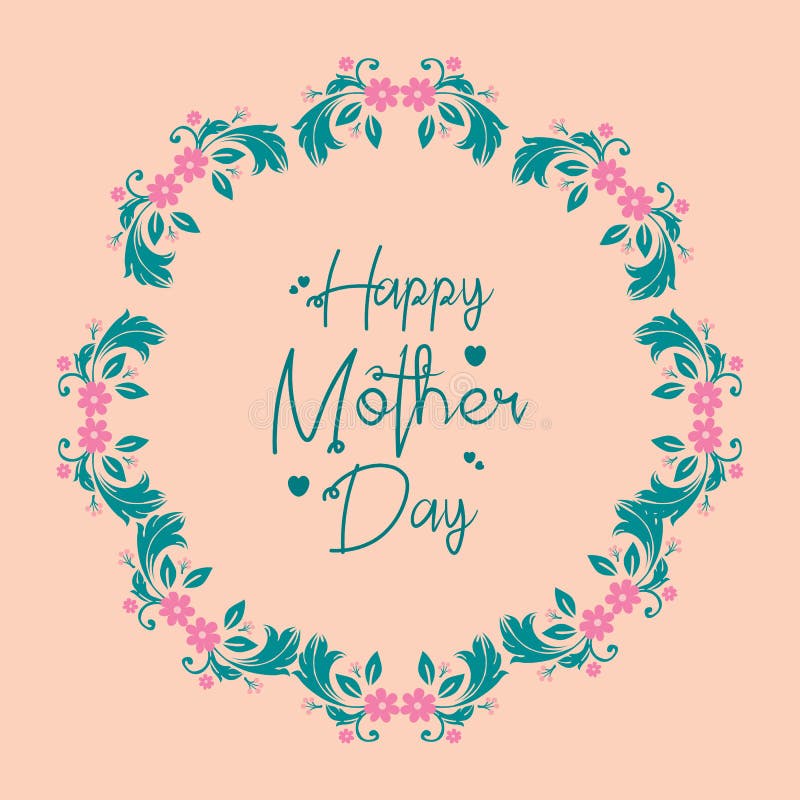 Seamless Shape Of Leaf And Floral Frame For Romantic Happy Mother Day