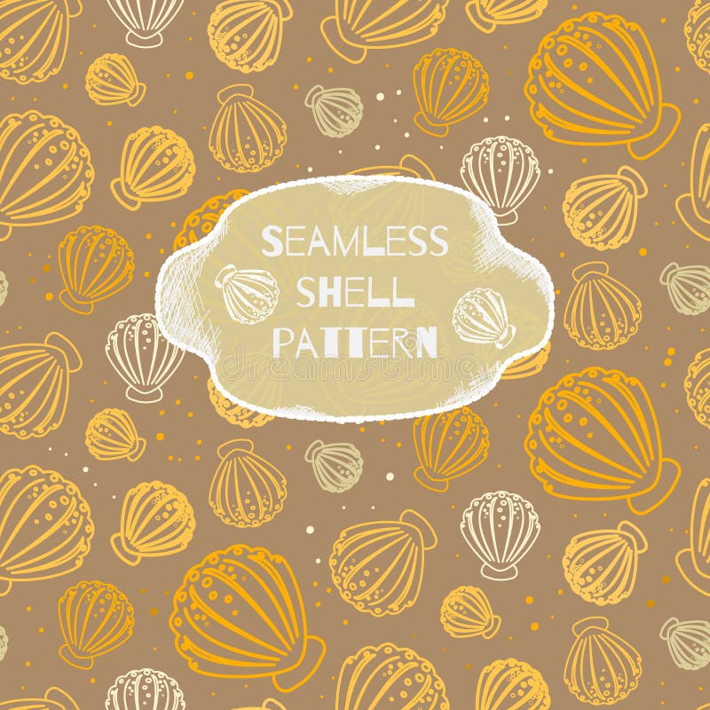Seamless Shell Vector Pattern Stock Vector - Illustration of nautilus ...