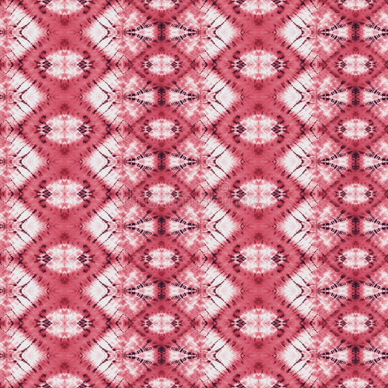 Seamless Shibori Pattern, Tie Dye Red Color Pattern Stock Illustration ...