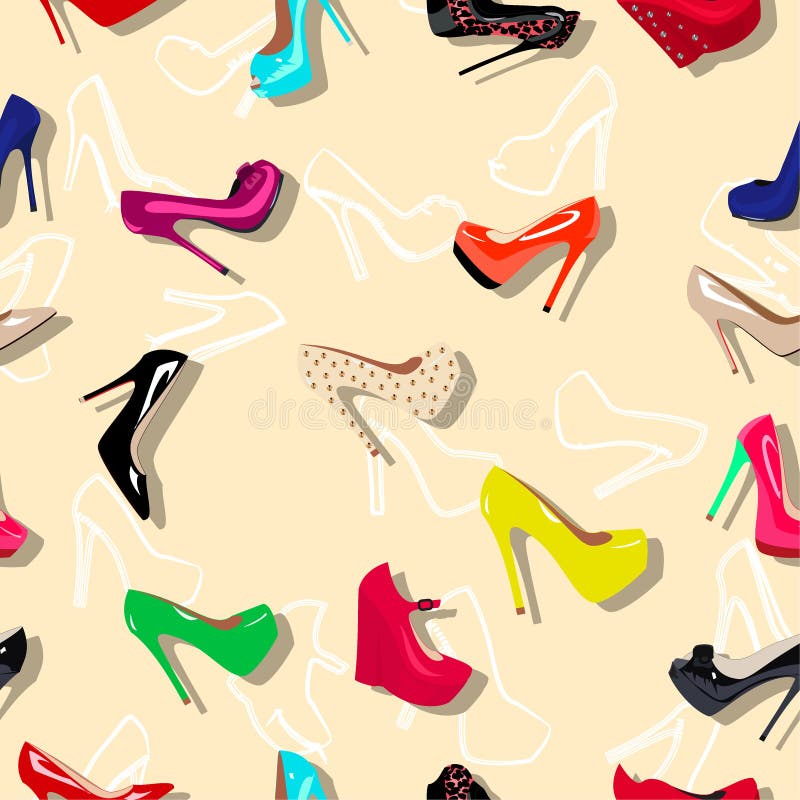 Seamless shoes pattern stock vector. Illustration of fashionable - 80130173