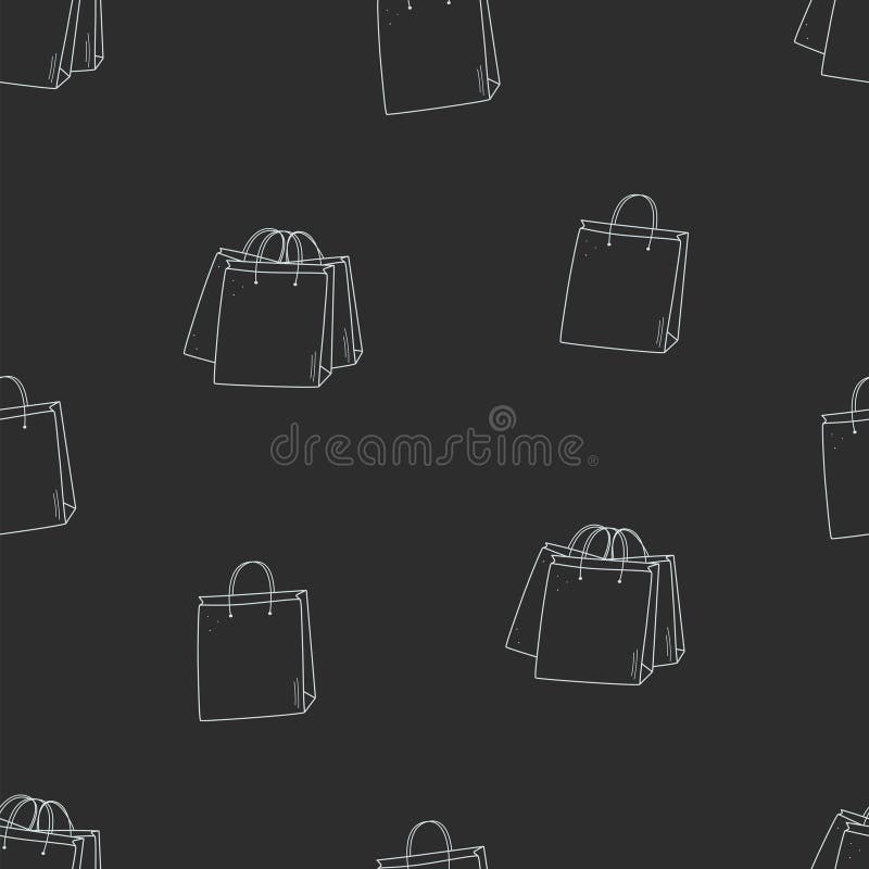 Seamless Shopping Bag Pattern. Background Concept of Sale and Shopping ...