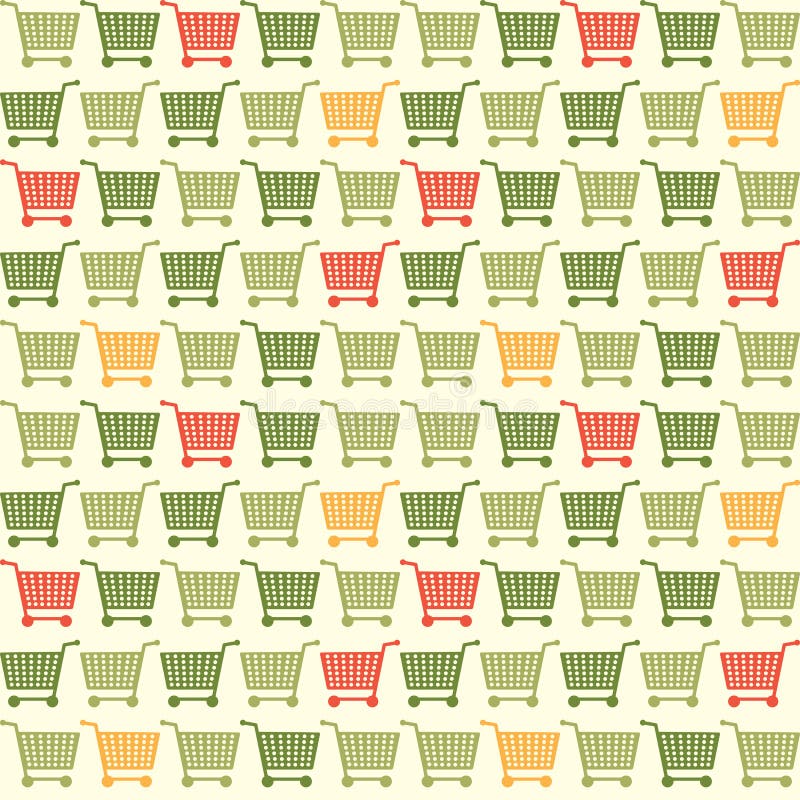 Seamless Shopping Pattern Background Stock Vector - Illustration of ...
