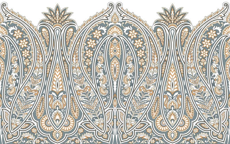 Seamless Silky Textile Fabric Border Design Stock Illustration ...