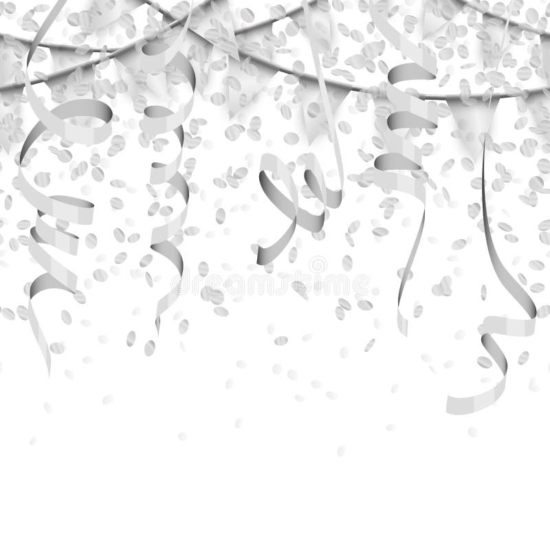 Confetti and Streamers Party Background Stock Vector - Illustration of ...
