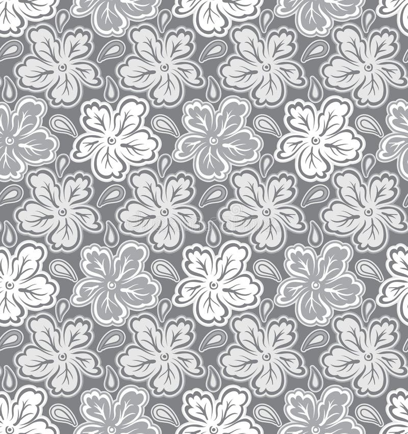 Seamless Silver Floral Royal Wallpaper Stock Vector - Illustration of ...