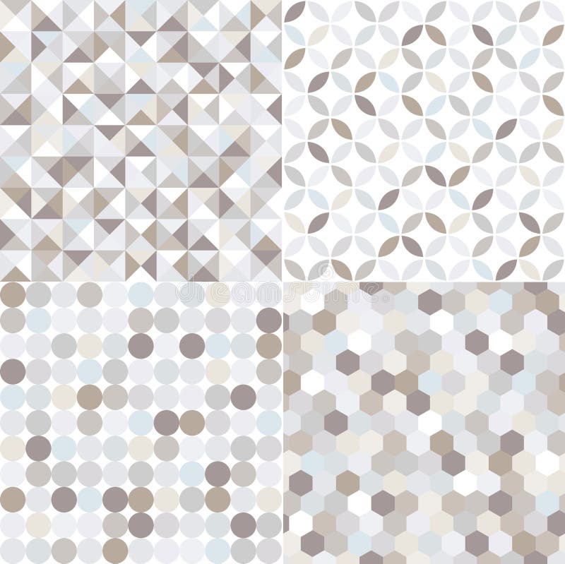 Seamless Silver Geometric Tiles Pattern Stock Vector - Illustration of ...