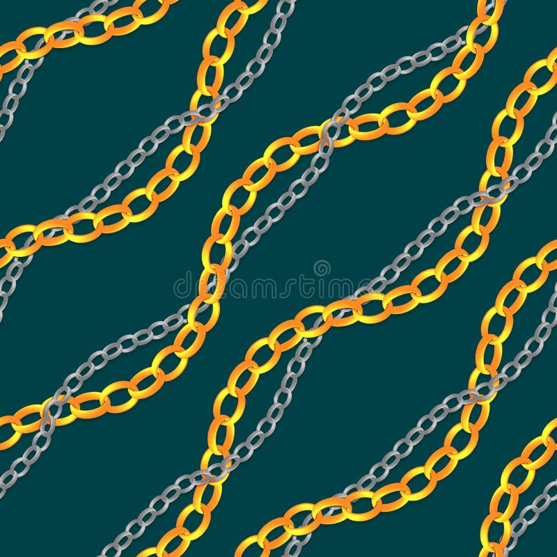 Seamless Silver and Gold Chains Pattern. Repeat Design Stock ...