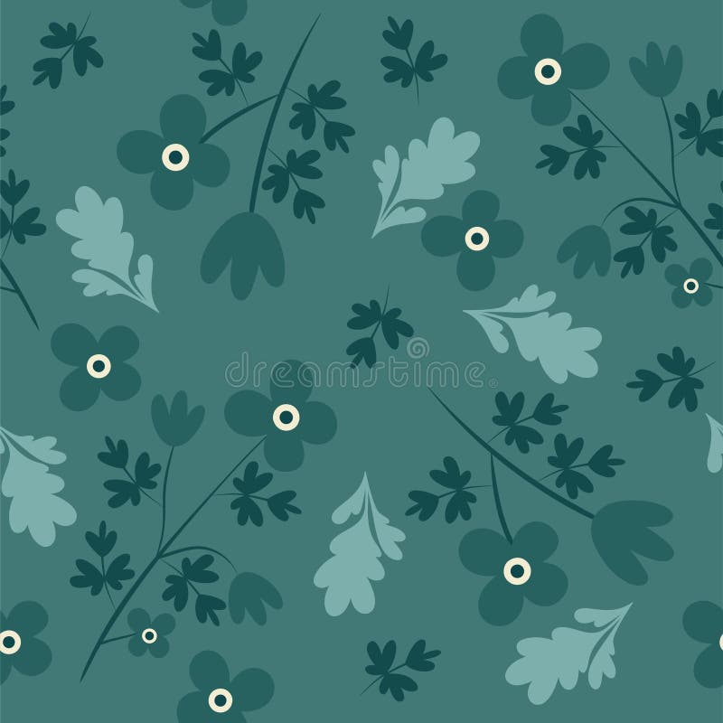 Seamless Simple Floral Pattern with Flowers . Vector Graphics Stock ...