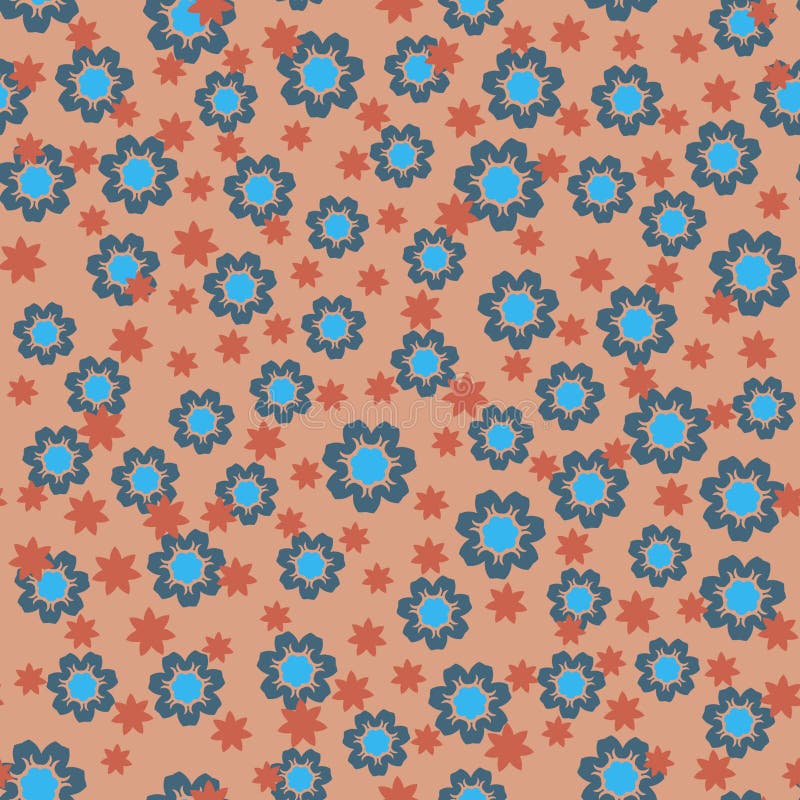 Seamless Simple Flowers Pattern. Stock Vector - Illustration of fabric ...
