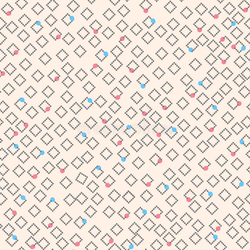 Seamless Simple Light Pattern of Pink Dots and Diamonds Stock Vector ...
