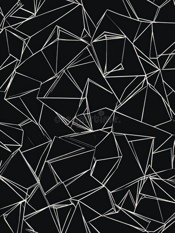 Seamless Simple Line-drawing of Continuous Polygons Stock Illustration ...