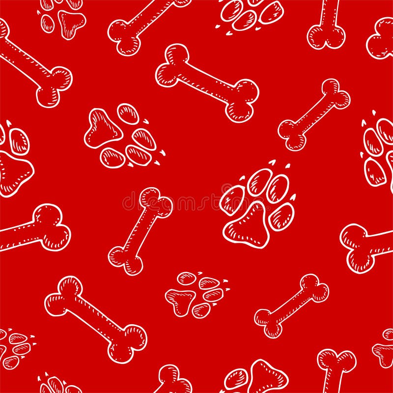 Red Dog Bone Background