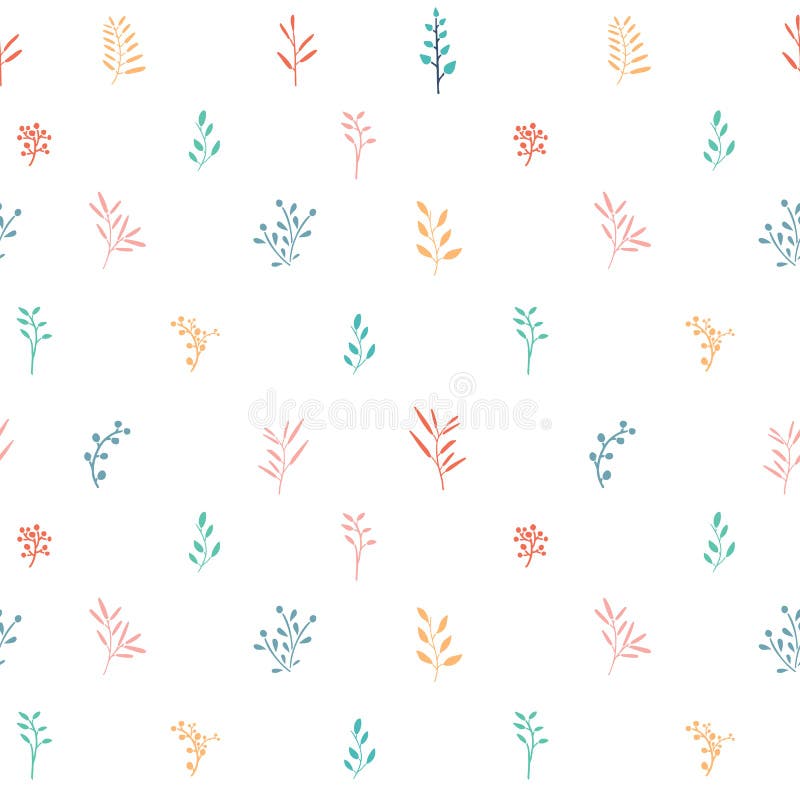 Seamless Simple Pattern Pastel Colors with Leaves Stock Vector ...