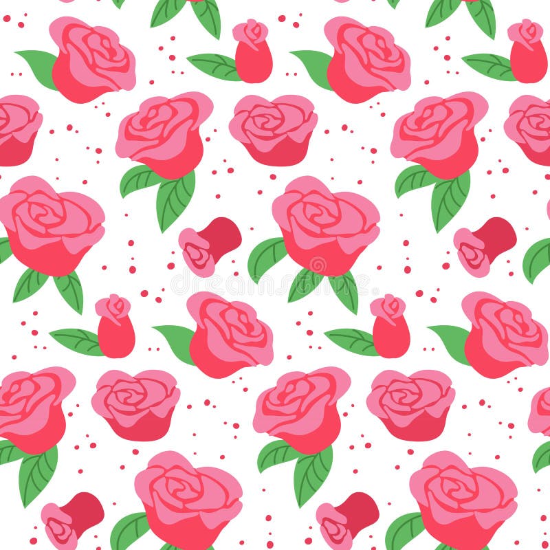 Seamless Simple Pattern with Roses Stock Illustration - Illustration of ...