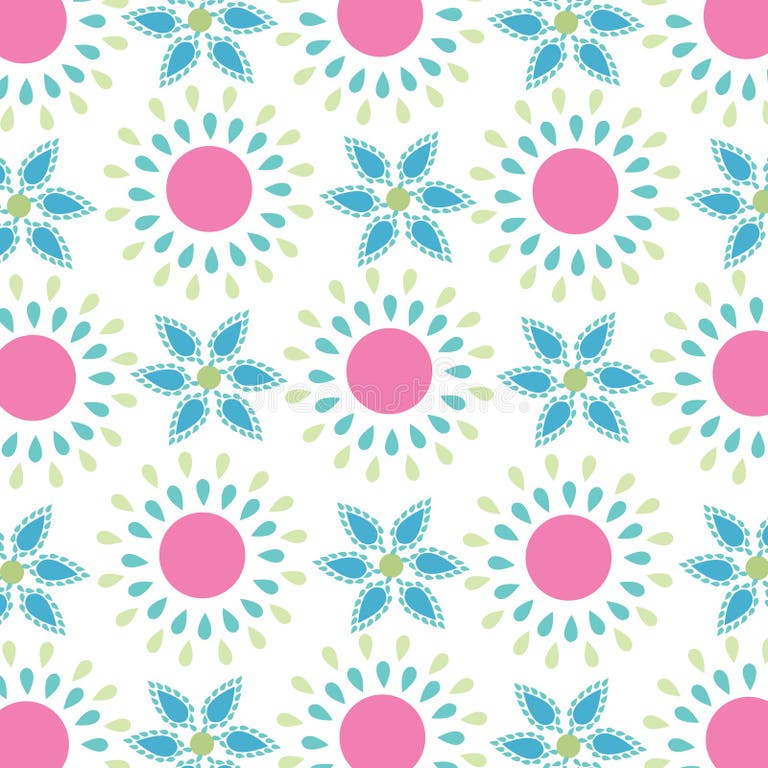 Seamless Simple Spring Flowers Pattern Stock Illustrations – 48,351 ...