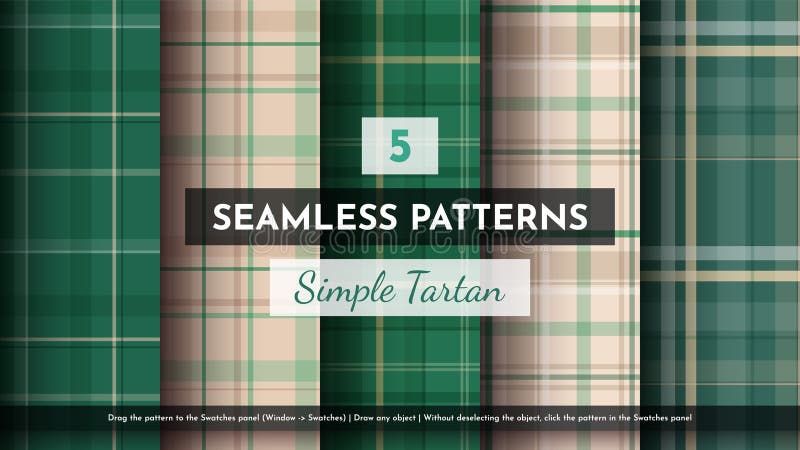 10 Seamless Simple Tartan Pattern. Traditional Scottish Texture ...