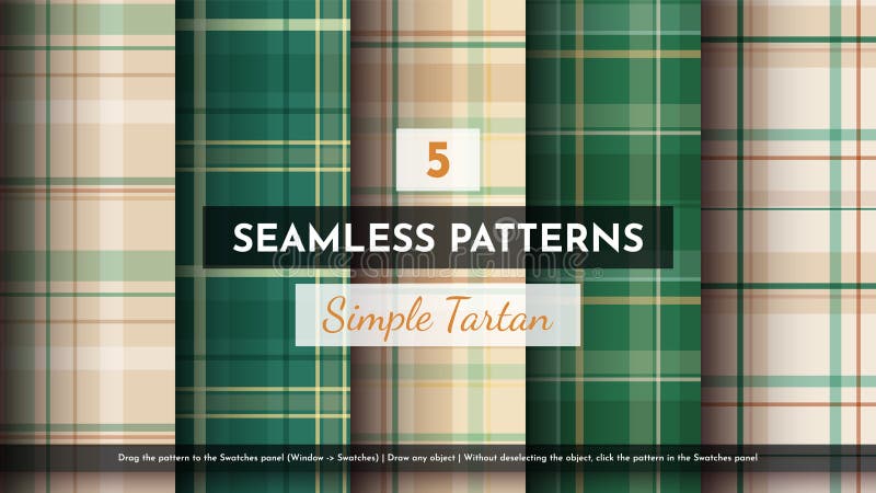 10 Seamless Simple Tartan Pattern. Traditional Scottish Texture. Fashionable Fabric Stock Vector ...