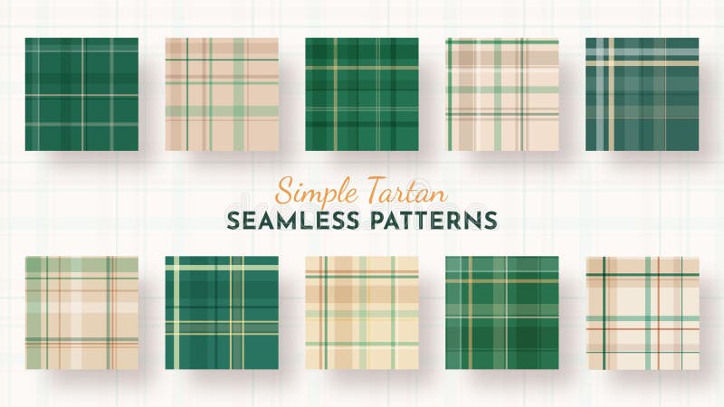 10 Seamless Simple Tartan Pattern. Traditional Scottish Texture ...