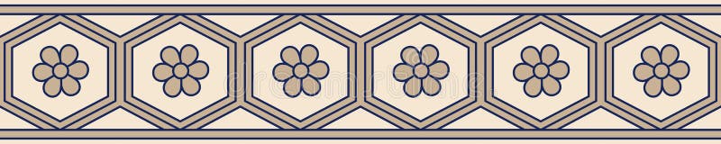 Seamless Simple Traditional Floral Pattern, Border Design Stock Vector ...