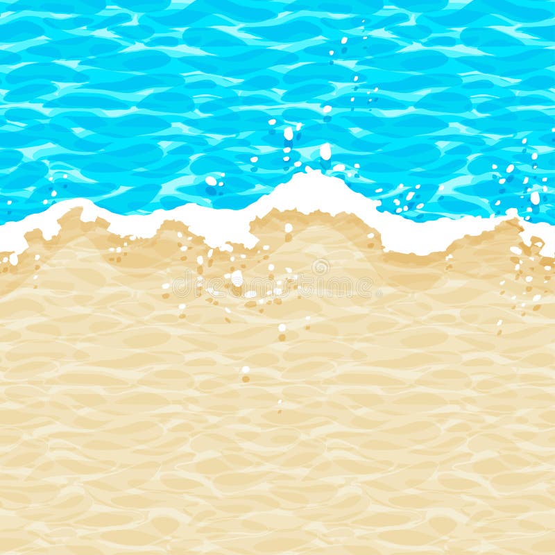 Seamless Simple Vector Pattern. Sea Wave on the Sandy Shore Stock ...