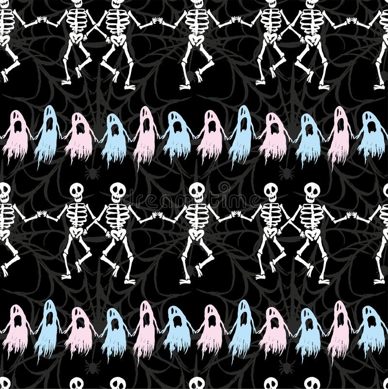 Seamless skeleton pattern stock vector. Illustration of tile - 5967677